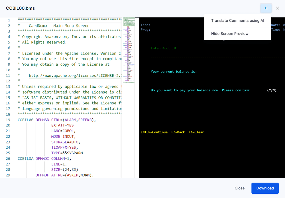BMS Preview (User screen design preview) | AWS Blu Insights