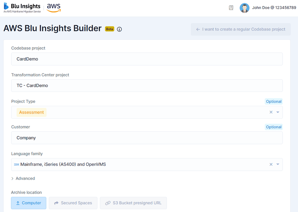 Blu Insights Builder | AWS Blu Insights