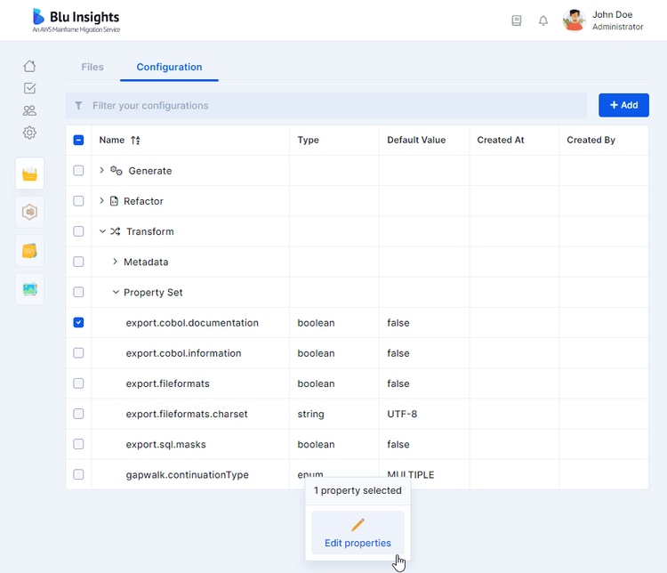 Configuration | AWS Blu Insights